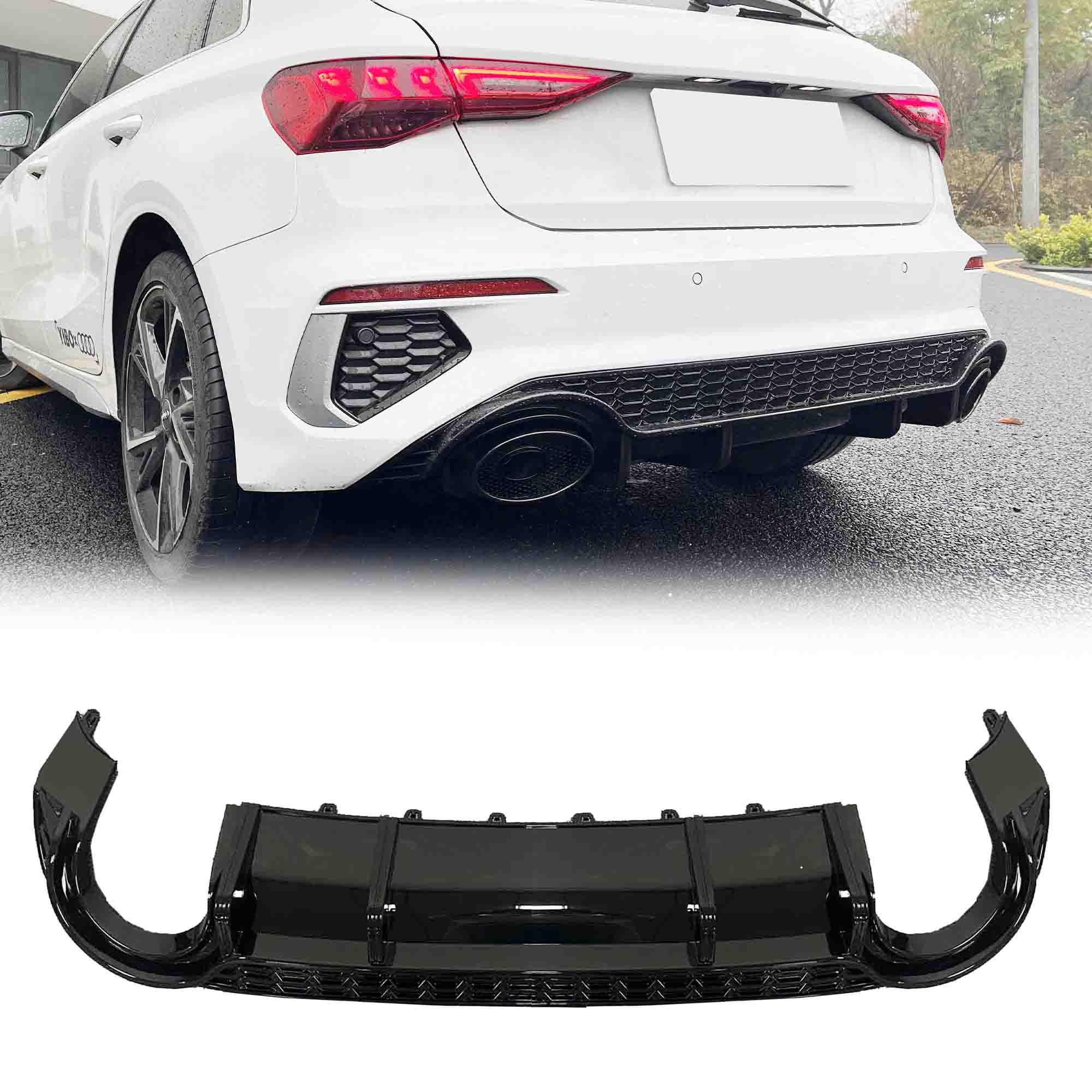 Schwarz Diffusor Audi A3 8Y S Line - SpeedyParts.de